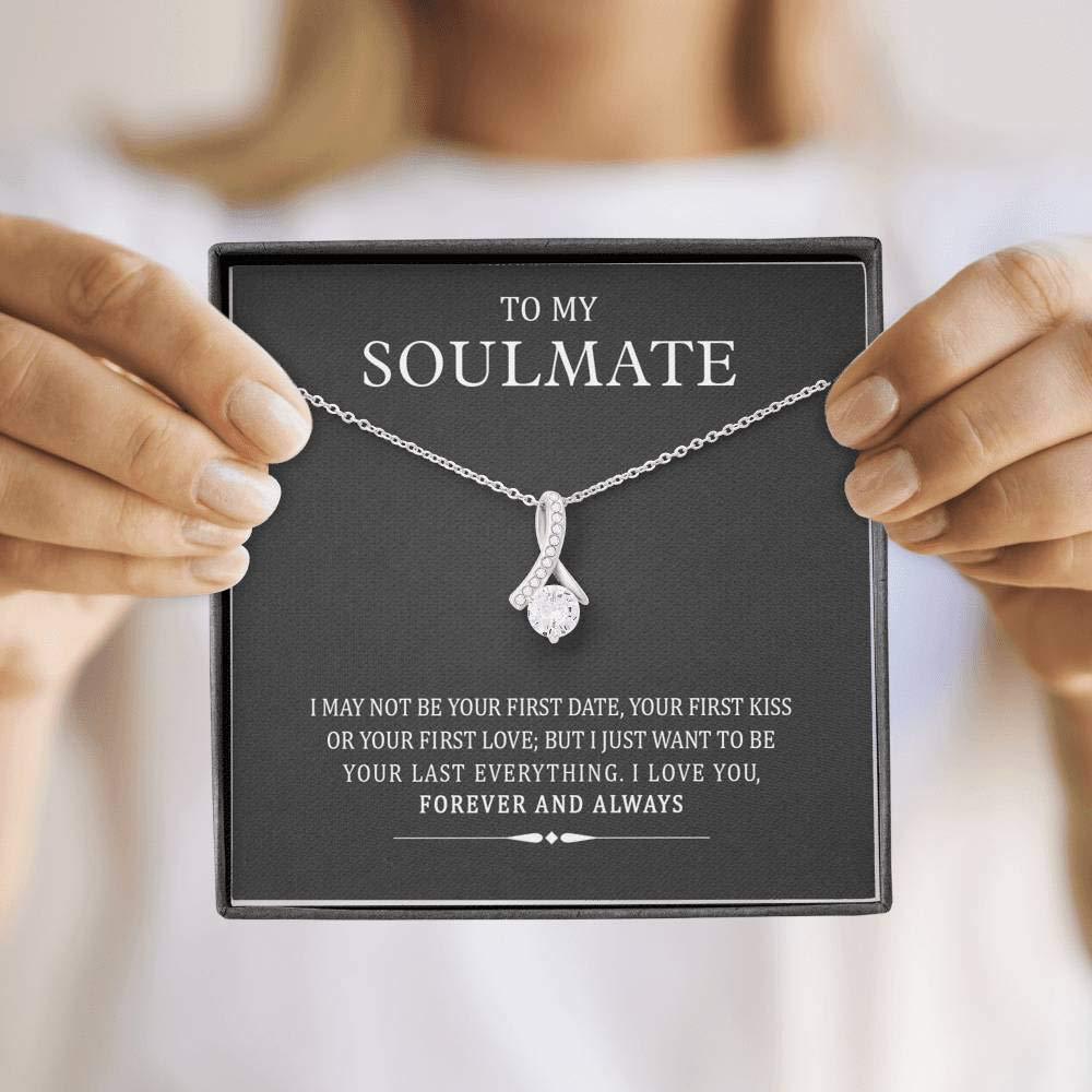 To My Soulmate, Knot Necklace with Message Card, "I will always love ...