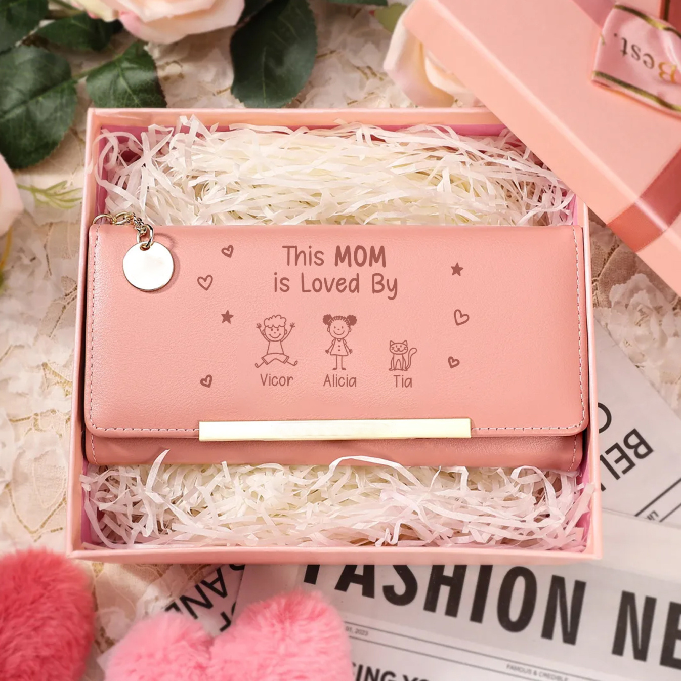 Personalized Mom Long Wallet Custom 1-6 Kids Name Purse This Mom Is ...